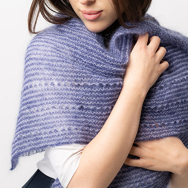 Striped Feather Shawl Pattern by Pascuali | Mohair Bliss | Tribe Yarns ...