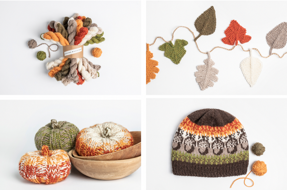 Fall Autumn Leaves Kit with Woolstok Mini Skein Bundles | Tribe Yarns ...