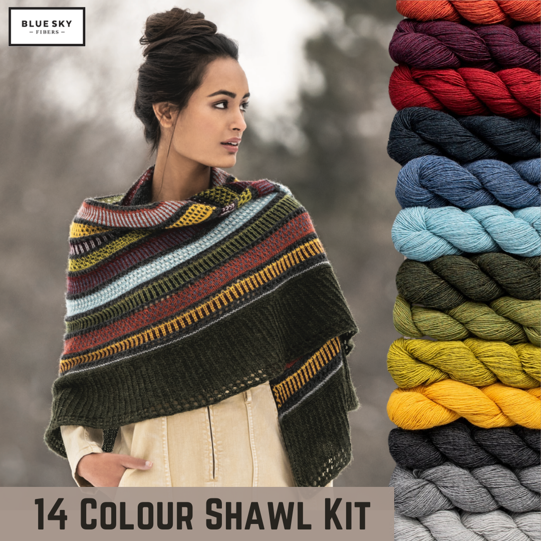 14 Colour Woolstok Light Shawl Kit Woolstok Light | Tribe Yarns, London