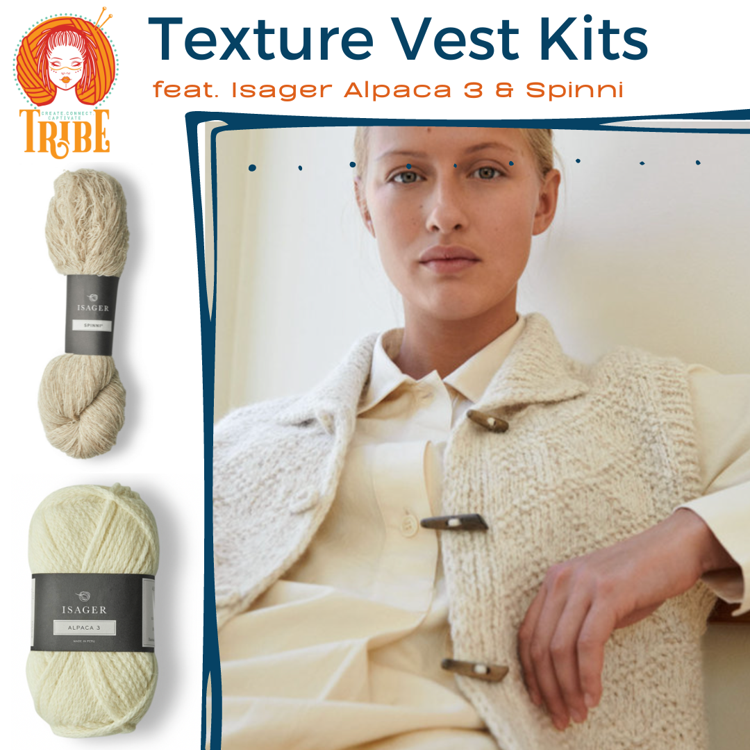 Texture Vest Kit by Helga Isager | Tribe Yarns, London - tribeyarns